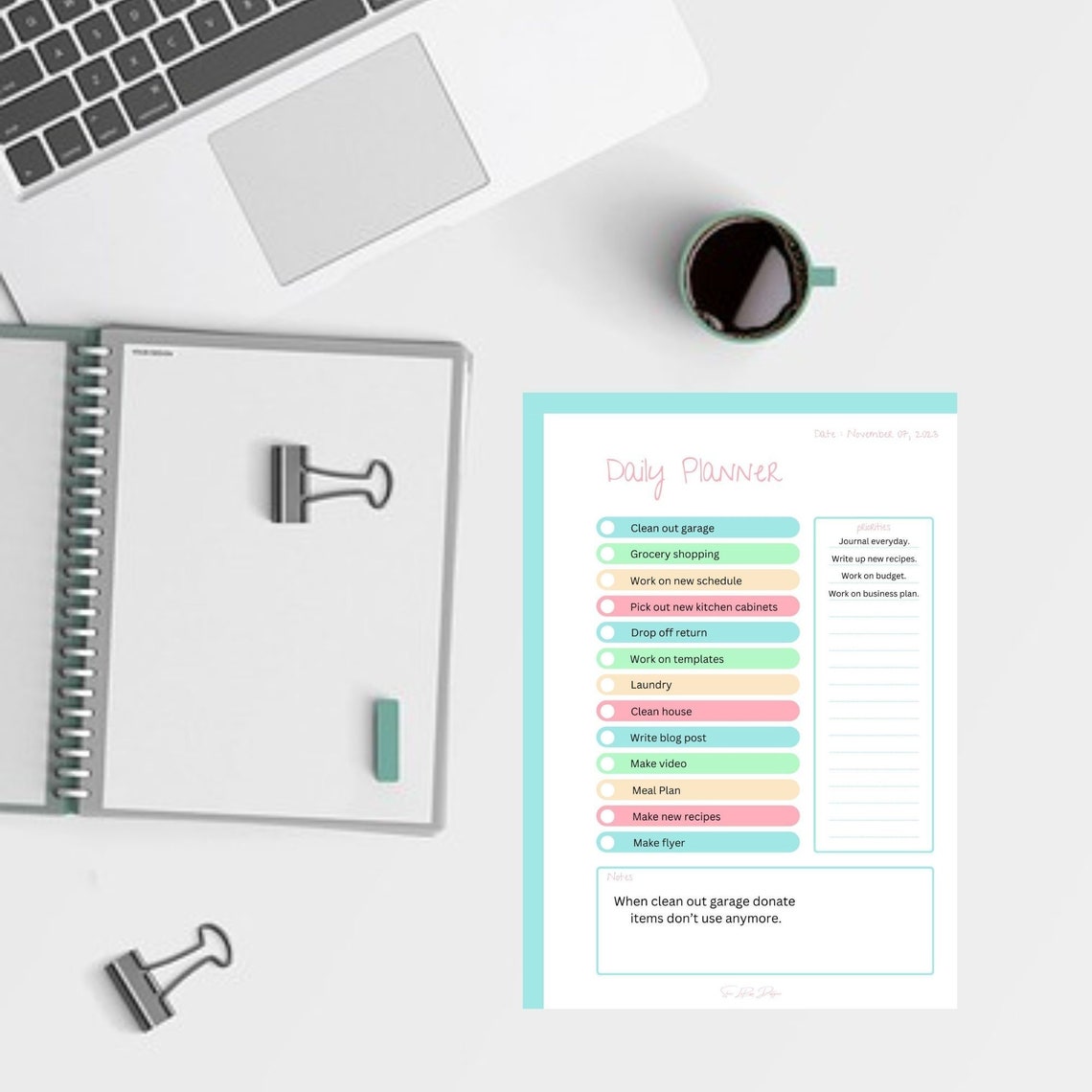 Daily Schedule Template, Daily Task Tracker, Schedule Planner, Daily ...