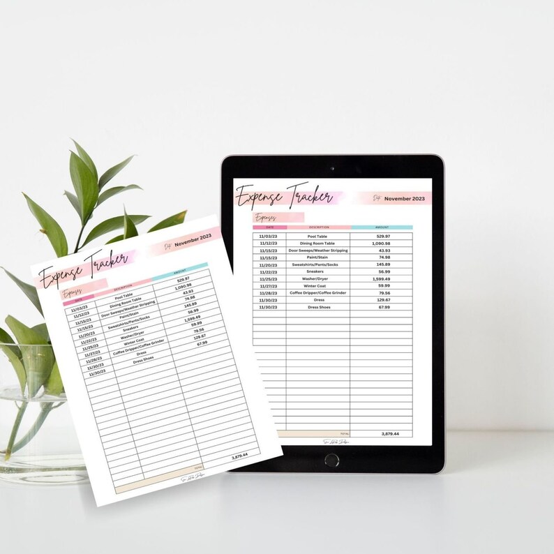 Expense Tracker Template, Digital Planners That Work With iPad Notes ...