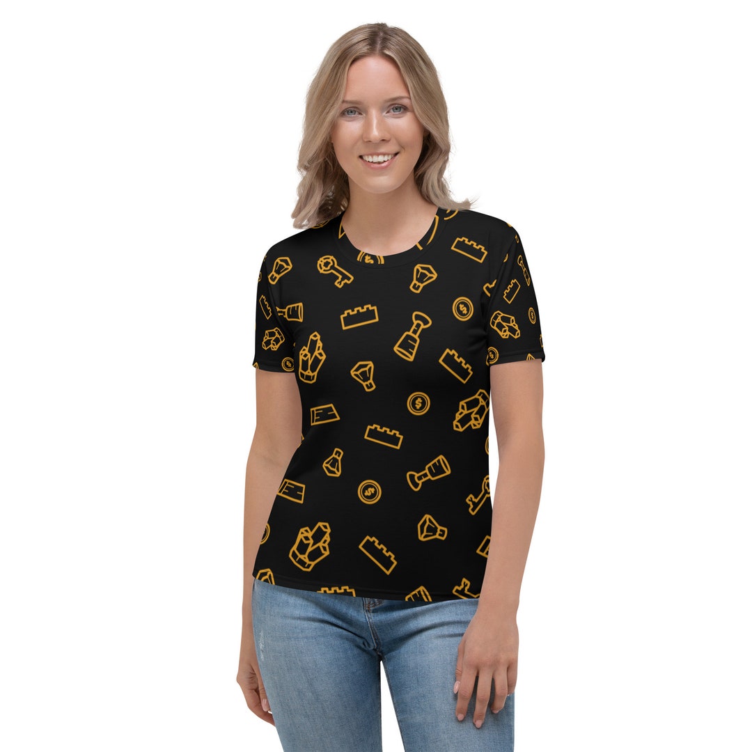 Custom Lego Style Building Bricks Treasure All-over Print Women's Crew ...