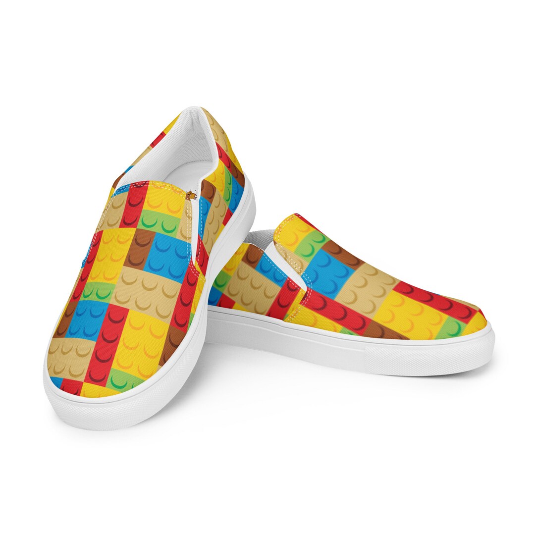 Building Bricks Men’s Slip on Canvas Shoes - Etsy