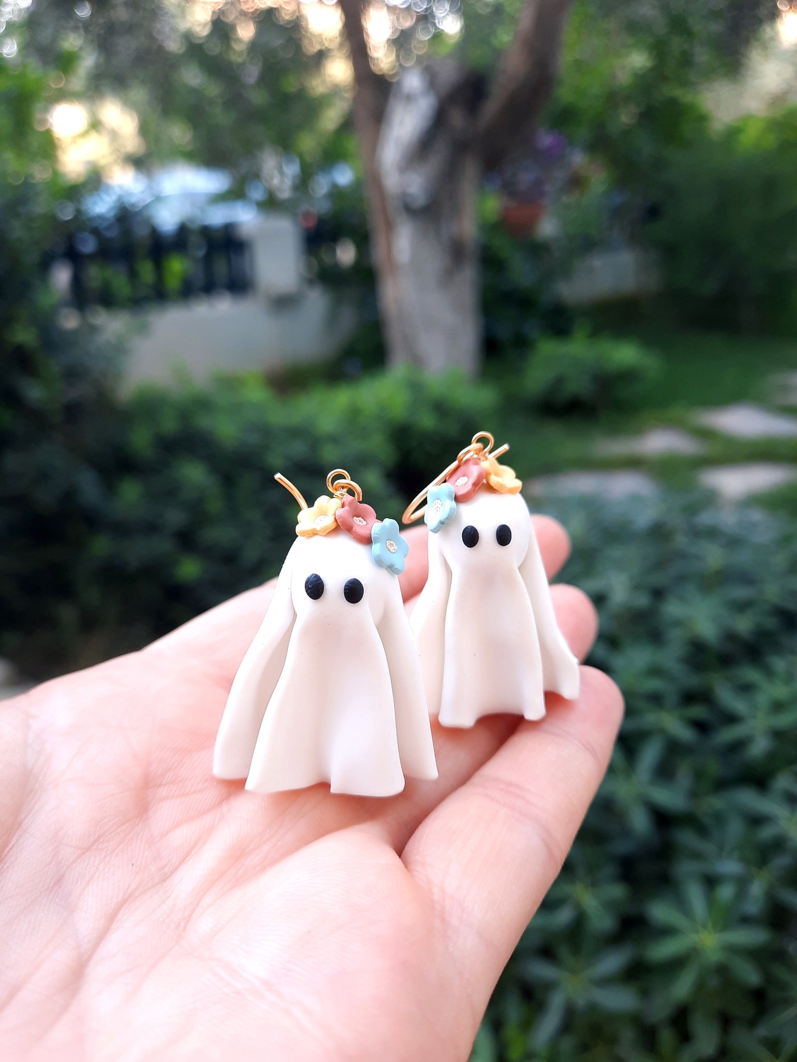 Ghost Earrings Halloween Clay Earrings Cute Ghost Polymer - Etsy