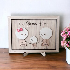 Personalized Family Names Frame Sign, 1-5 Members Names, Custom Family ...