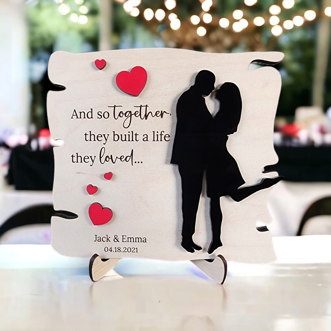 Personalized Couple Wooden Sign, Valentines Day Gift for Her/him ...
