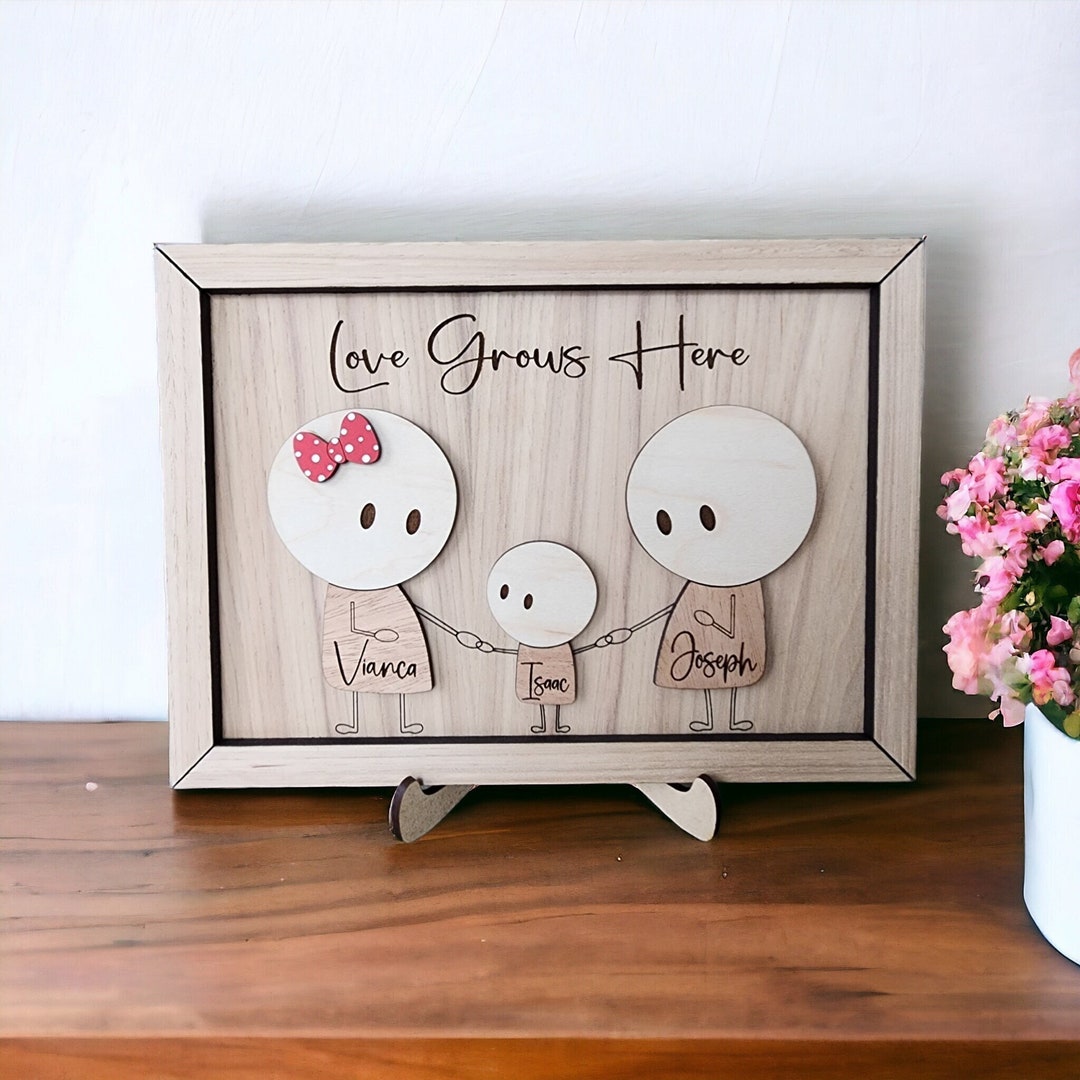 Personalized Family Names Frame Sign, 1-5 Members Names, Custom Family ...