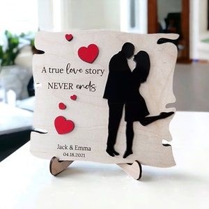 Personalized Couple Wooden Sign, Valentines Day Gift for Her/him ...