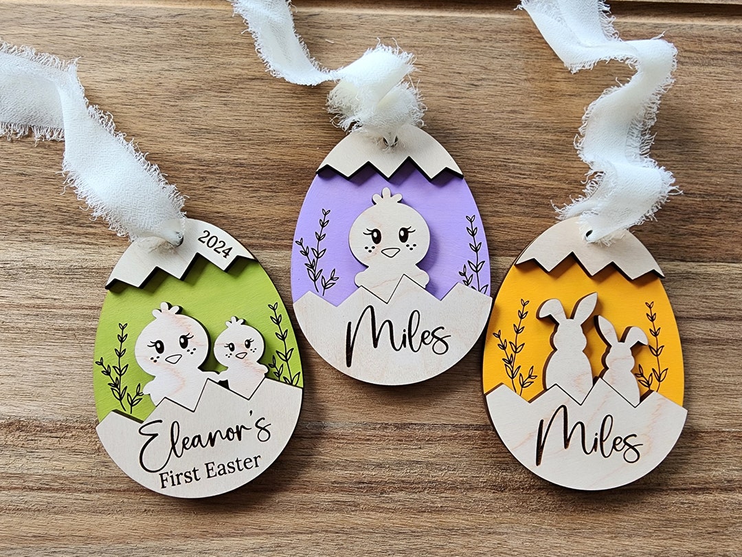 Easter Basket Tags, First Easter Basket Tags for Kids, Personalized ...