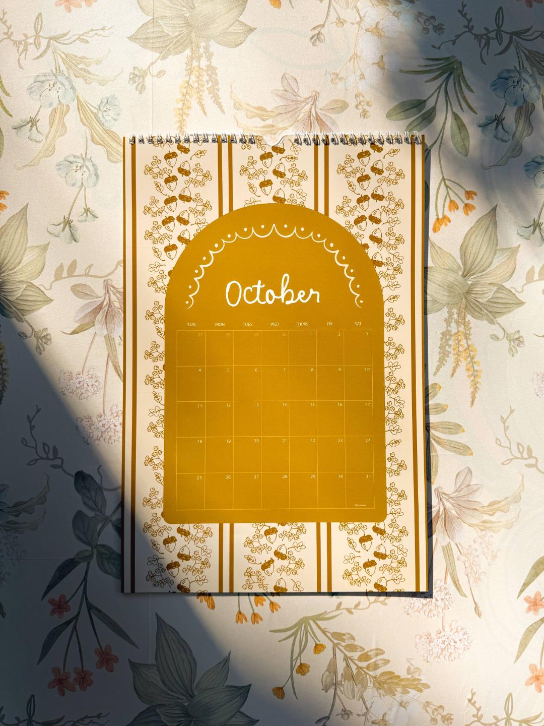 2026 Folk Cottage Calendar Vintage Style Patterns English Country Decor ...