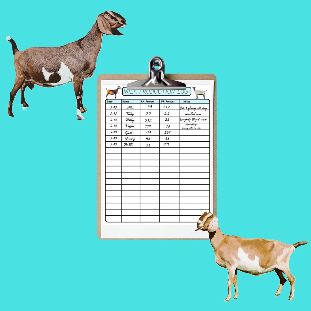 Dairy Goat Milk Production Log: Farm Tracker (printable) - Etsy
