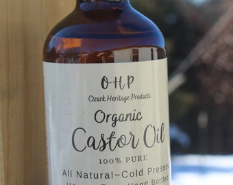 Organic Castor Oil in Glass Bottle Hexane Free Cold Pressed - Etsy