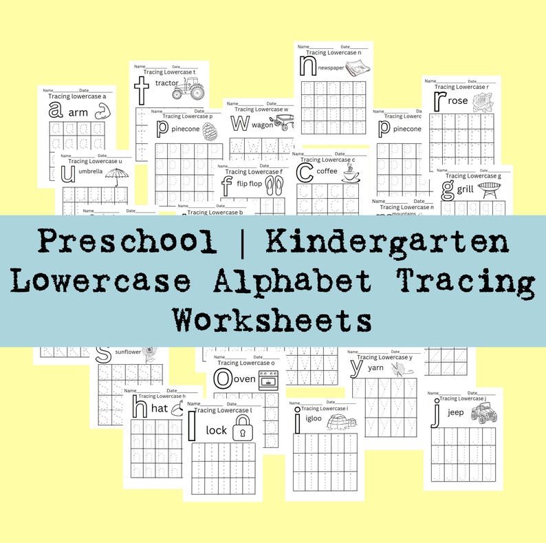 Lowercase Alphabet Tracing Worksheets: Preschool Learning (printable ...
