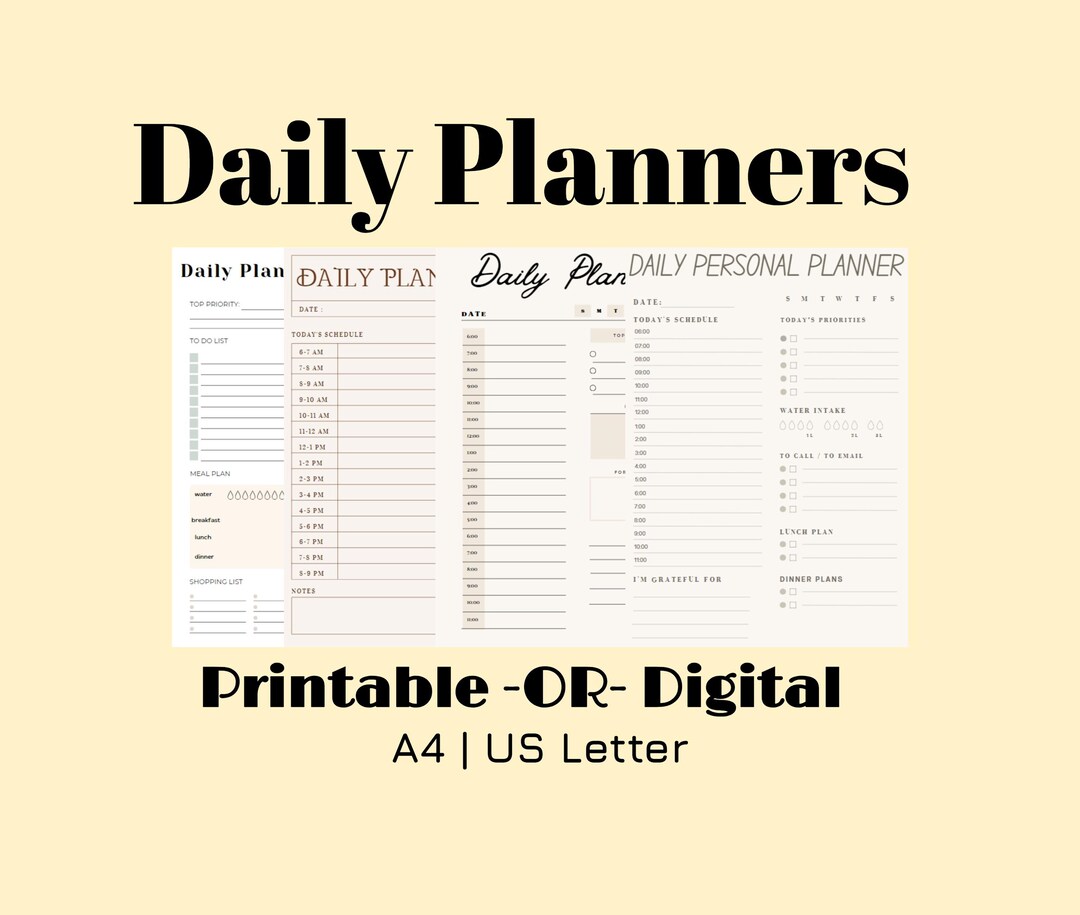 Daily Planners | All With Different Designs | Printable | Digital ...