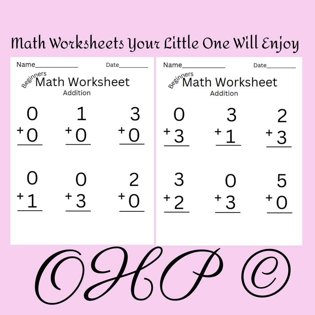 Kindergarten Worksheets | 20 Beginners Math Worksheets 0-5 | Instant ...