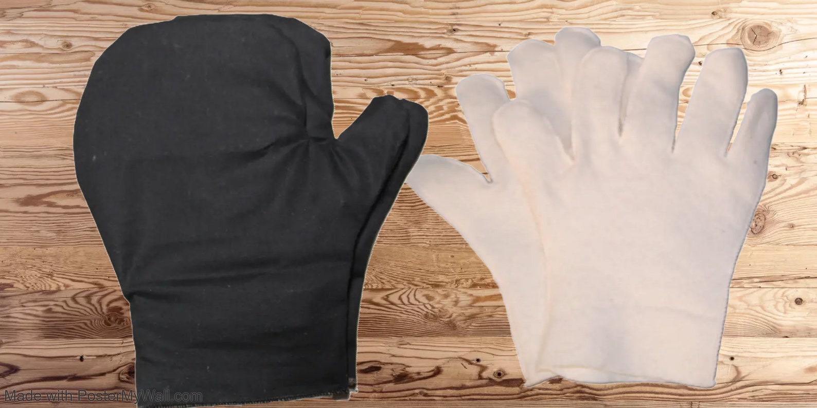 PAIR of Castor Oil Pack Glove Inserts AND Plastic Lined Mittens 100% ...