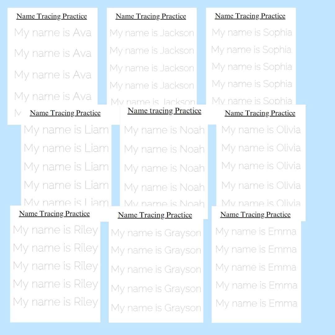 Custom Name Tracing Worksheets | Preschool Name Tracing | Personalized ...