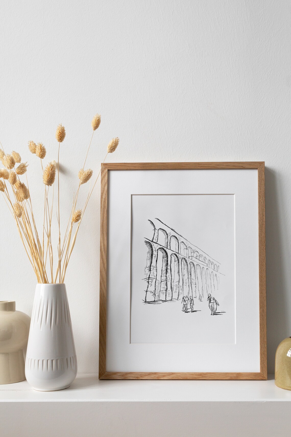 Aqueduct of Segovia Printable Pencil Drawing, Segovia, Spain Wall Decor ...