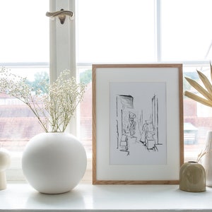 Dharavi Slum Sketch, Mumbai, India Printable Wall Art, Simplistic ...
