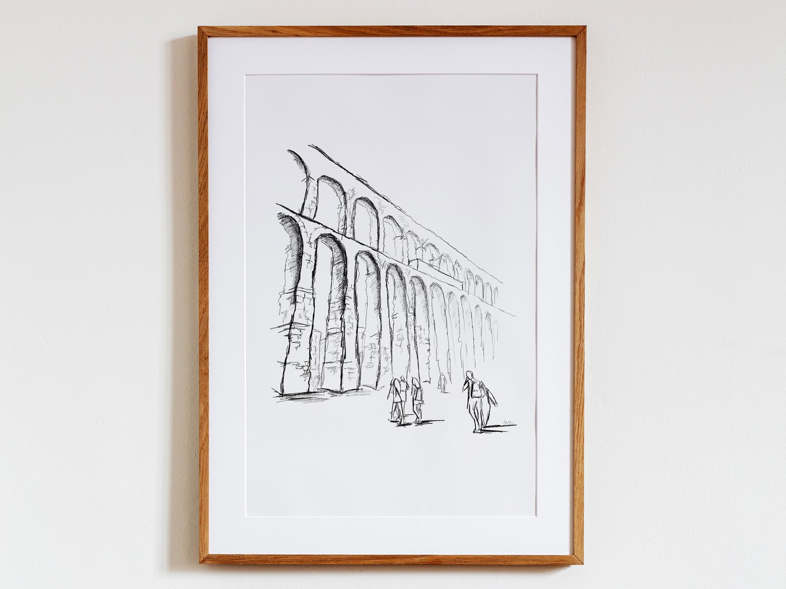 Aqueduct of Segovia Printable Pencil Drawing, Segovia, Spain Wall Decor ...