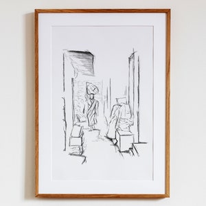 Dharavi Slum Sketch, Mumbai, India Printable Wall Art, Simplistic ...