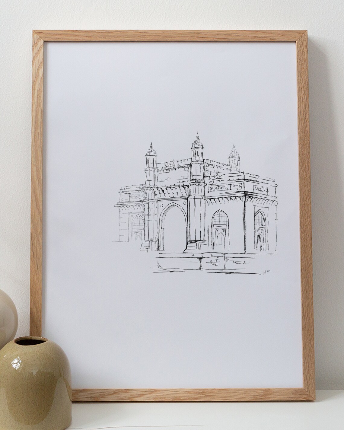 Gateway of India Pencil Drawing, Mumbai, India Printable Architecture ...