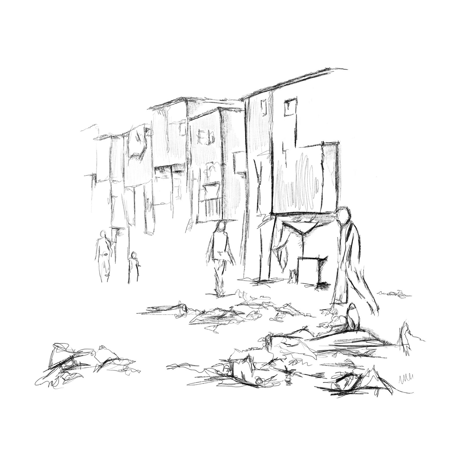 Mankhurd Black and White Pencil Drawing, Mumbai India Printable Wall ...