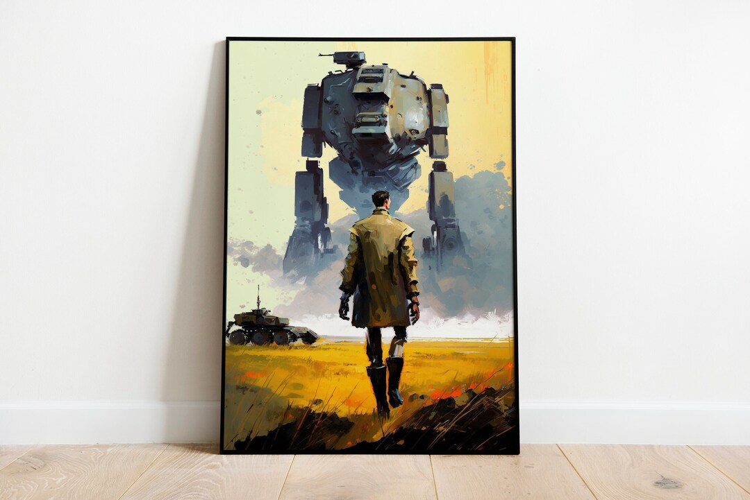 Man and Leviathan Robot Sci Fi Concept Art Oil Painting - Etsy