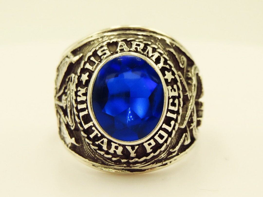 01, RING , Army , MP Ring , Military Pol , US Size: 9.5 , Solid ...