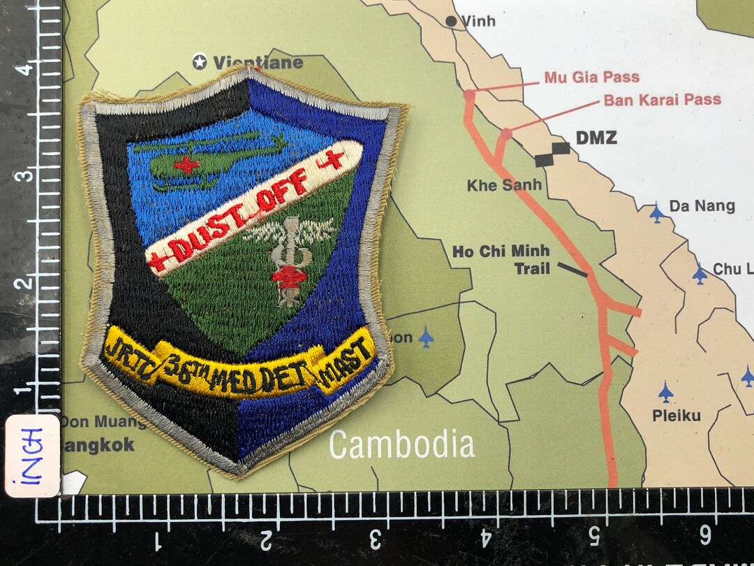 Patch , DUSTOFF , Medevac , 36th Med Det , Helicopter , ,having Usn , Uscg , Ussf , Uss , Usaf ...