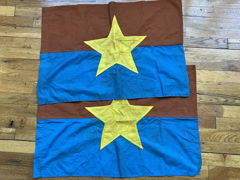 2 Flags Vc Vietcong Flag Red and Blue Flag W Yellow Nva - Etsy