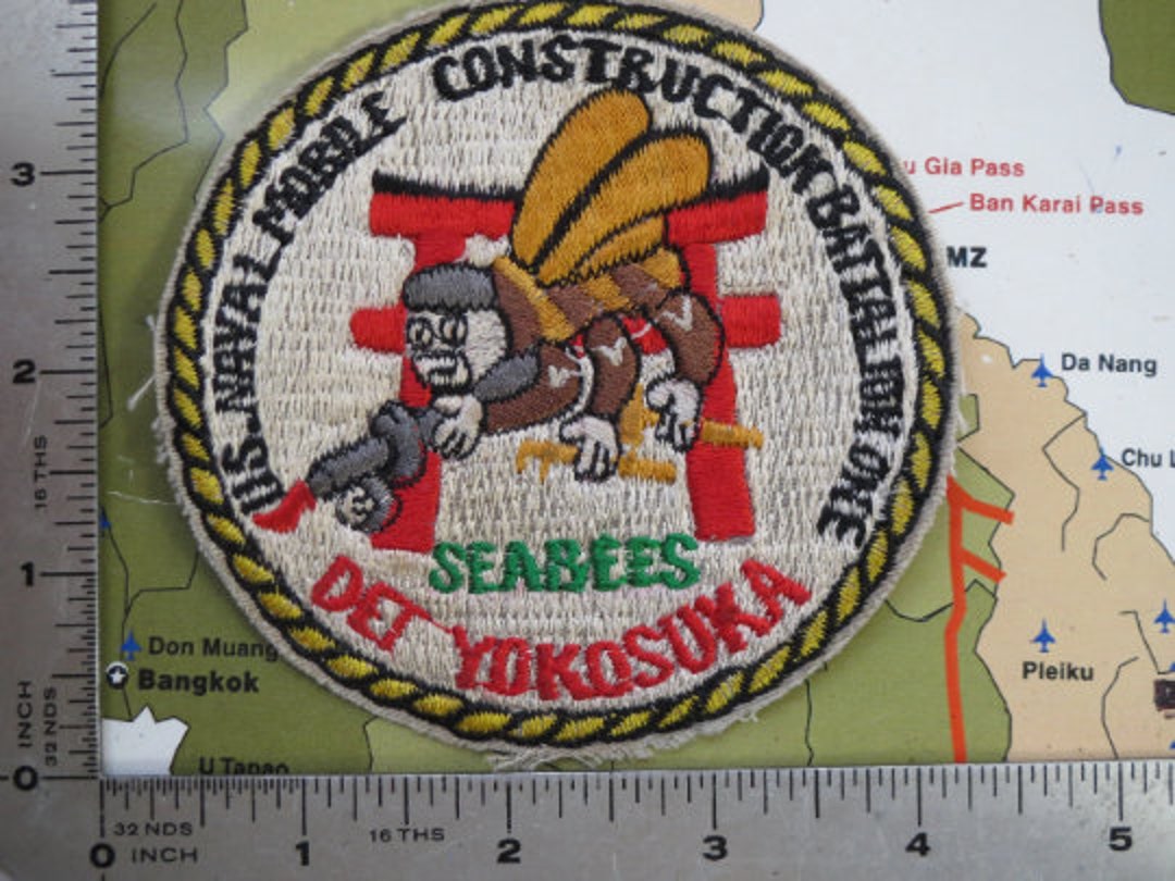 Patch , US Naval Mobile Construction Battalion , ONE NMCB-4 , Seabees ...