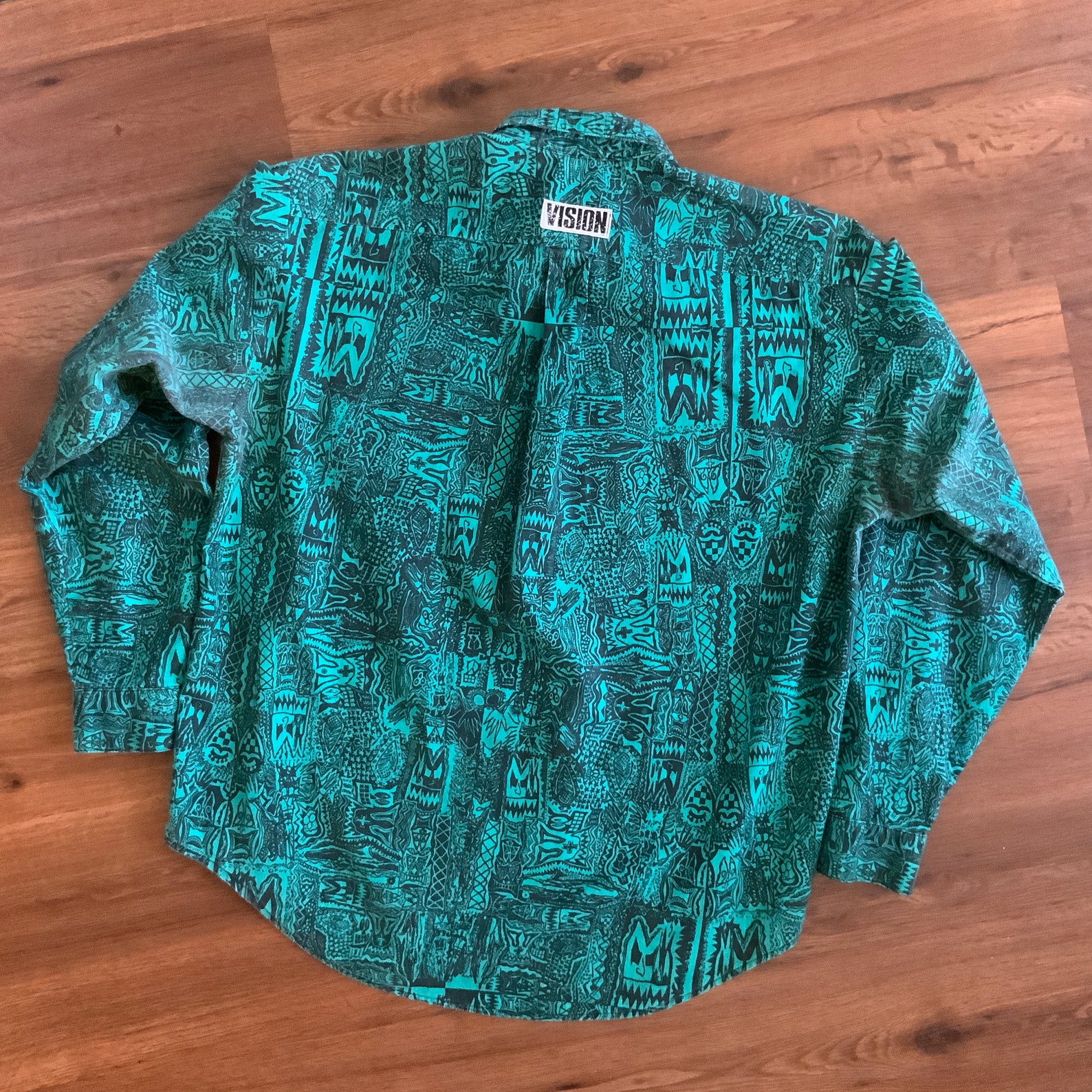 Vintage 80s Vision Street Wear John Grigley Old Ghosts dream Button up ...