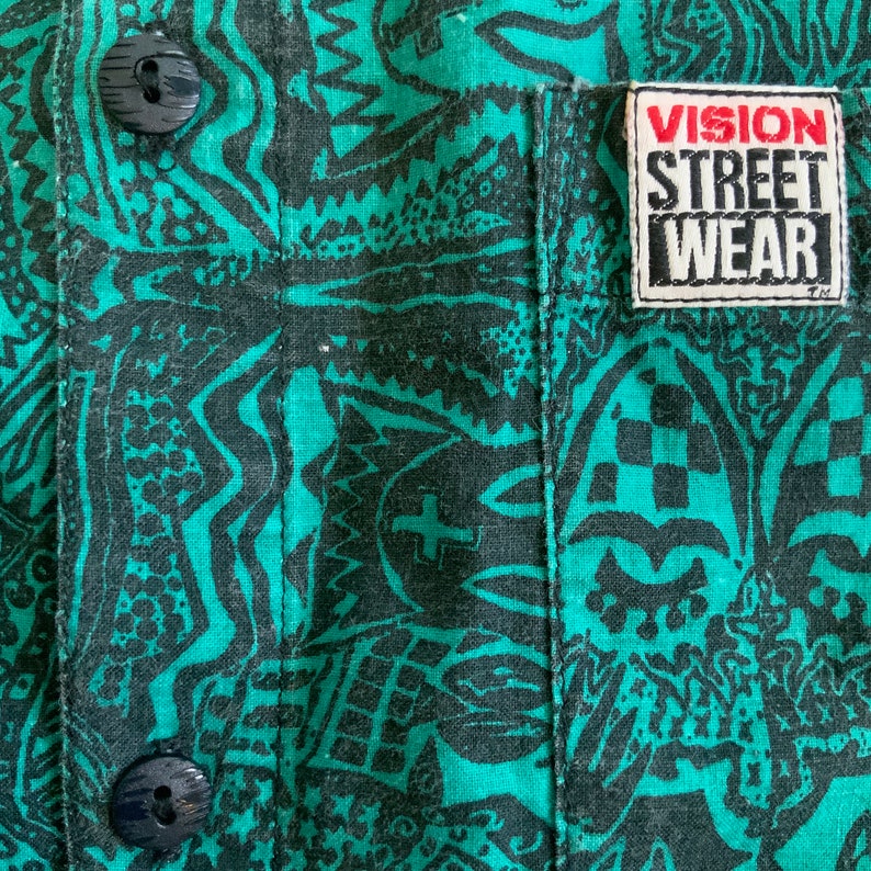 Vintage 80s Vision Street Wear John Grigley Old Ghosts dream Button up ...