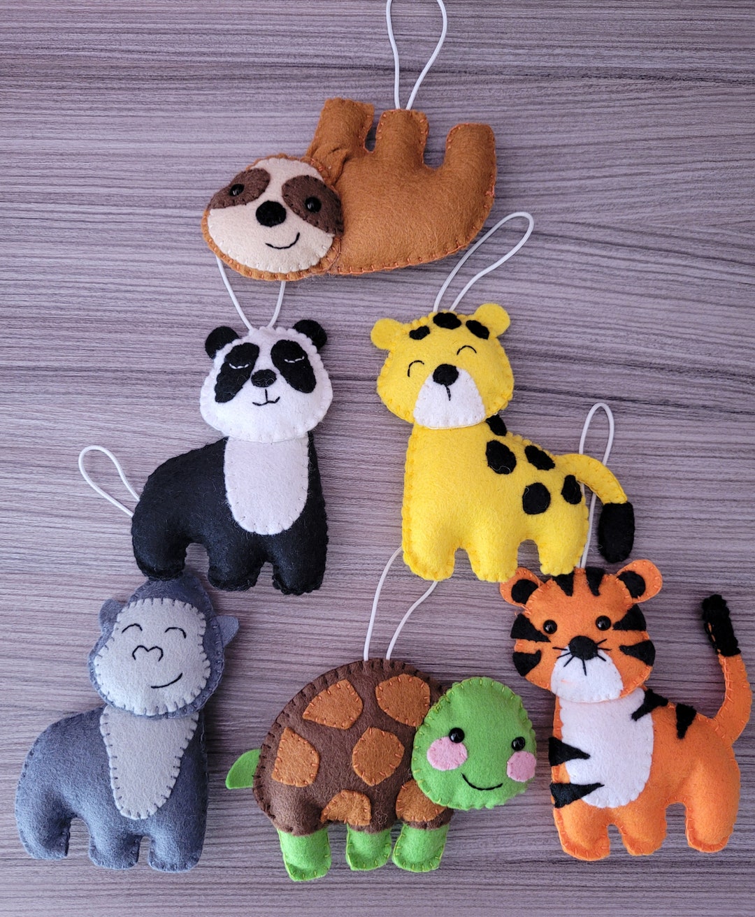 Handmade Felt Jungle Animals, Felt Garland, Felt Decoration, - Etsy