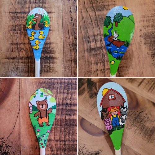 Rainbow Rhyme Song Spoons. Story Spoons. Nursery Rhymes. Song - Etsy