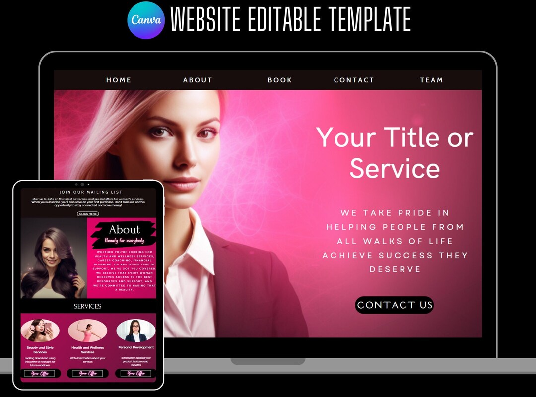 Appointment Website Template, Hair Stylist, Salon. Beauty Bar,luxury ...