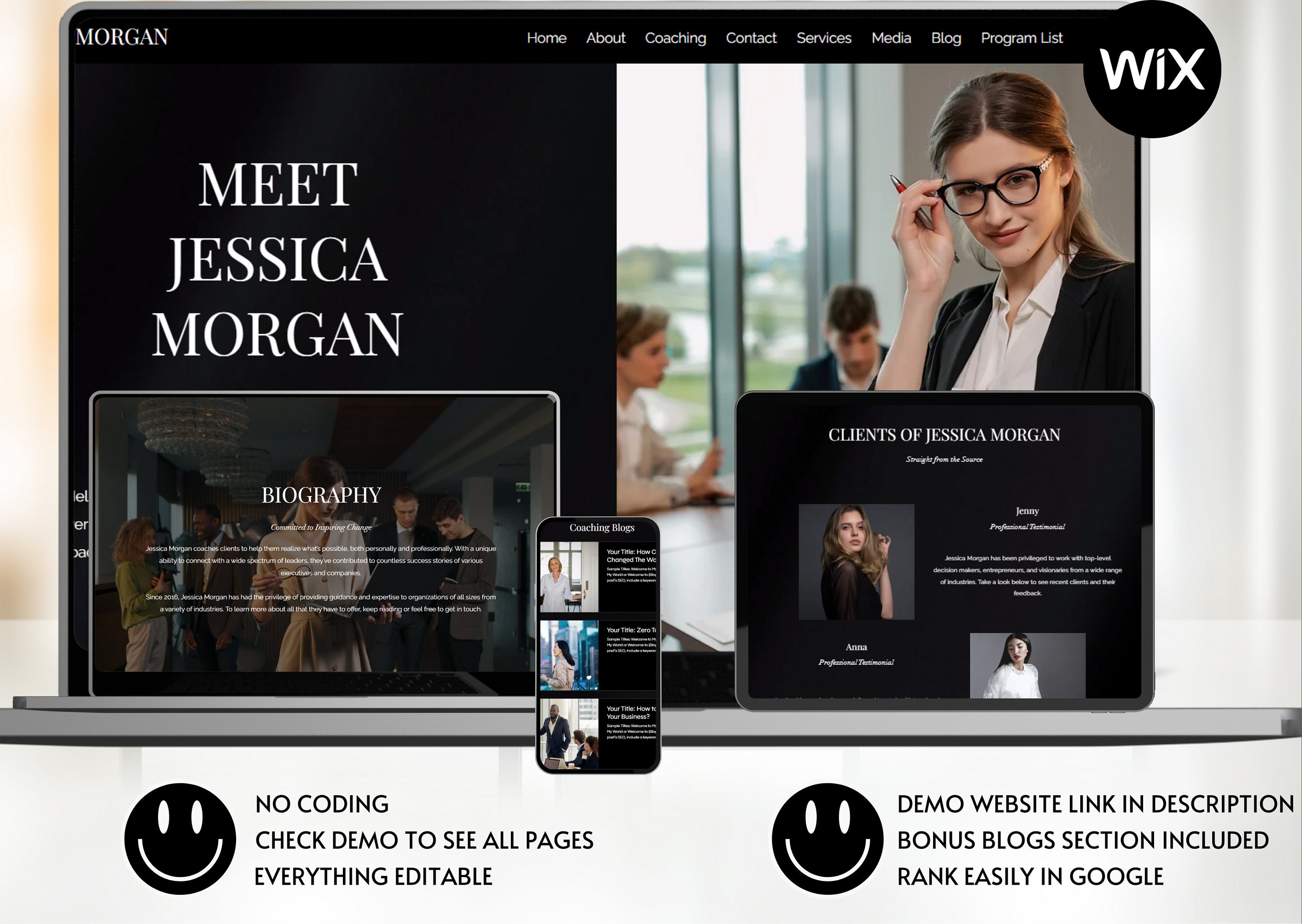 Coaching Website Template for WIX / Coaching Website / Life - Etsy