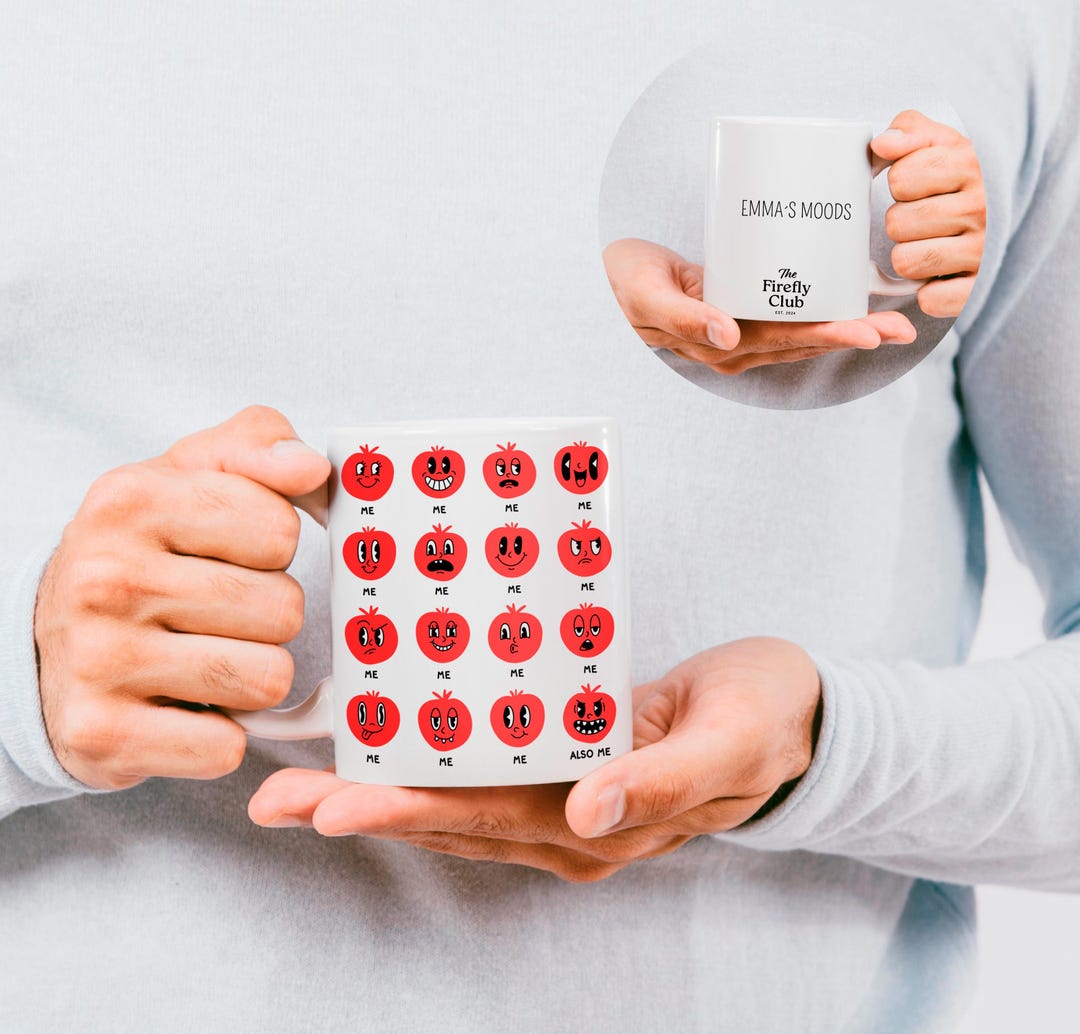 Customize Tomato Mug Modern Art Vegetable Screen Print Mug Foodie ...