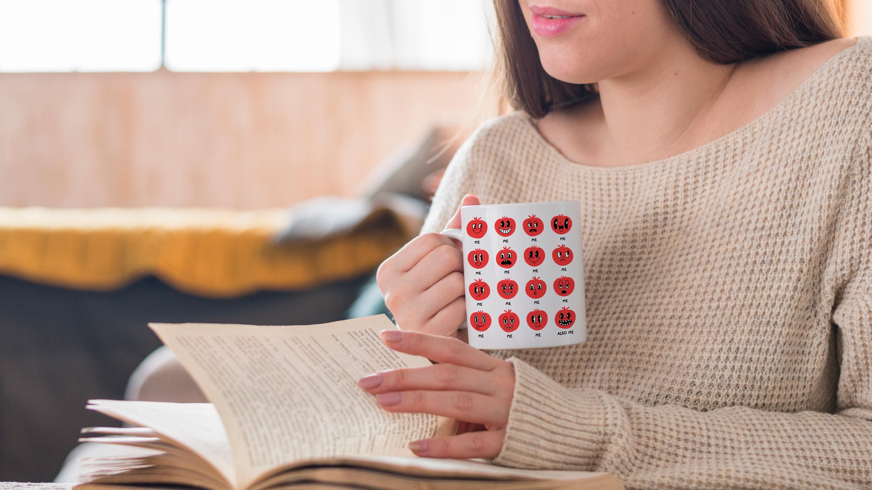 Customize Tomato Mug Modern Art Vegetable Screen Print Mug Foodie ...