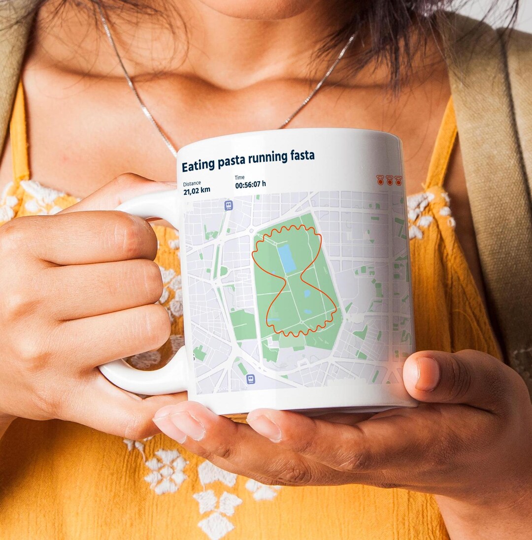 Strava Map Coffee Mug, Runner Mug Gift, Custom Running Sport Activity ...