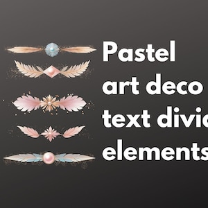 Iridescent Pastel Art Deco Text Divider Elements | Goodnotes Stickers ...
