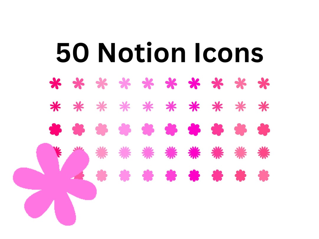 Floral Pink Notion Icons Pack | Cute Girly Aesthetic Dashboard Icons ...