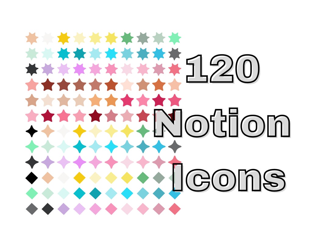 Notion Icons 120 Icons for Your Notion App - Etsy