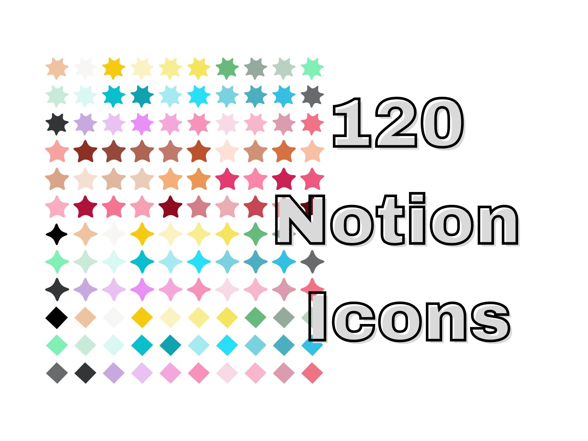 Notion Icons 120 Icons for Your Notion App - Etsy