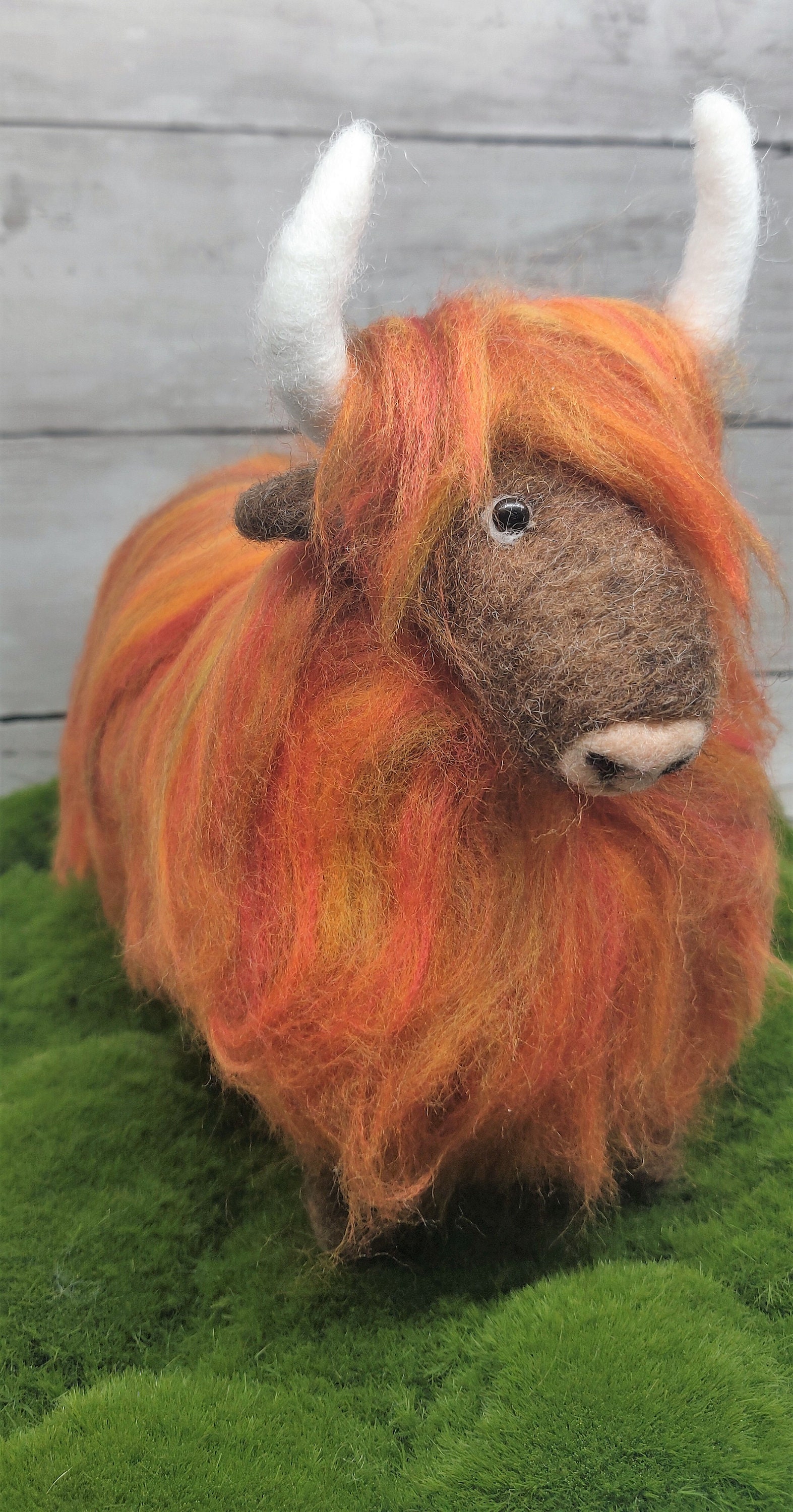 Sampson the Highland Cow, Cow Collectible, Needle Felted Cow, Needle ...