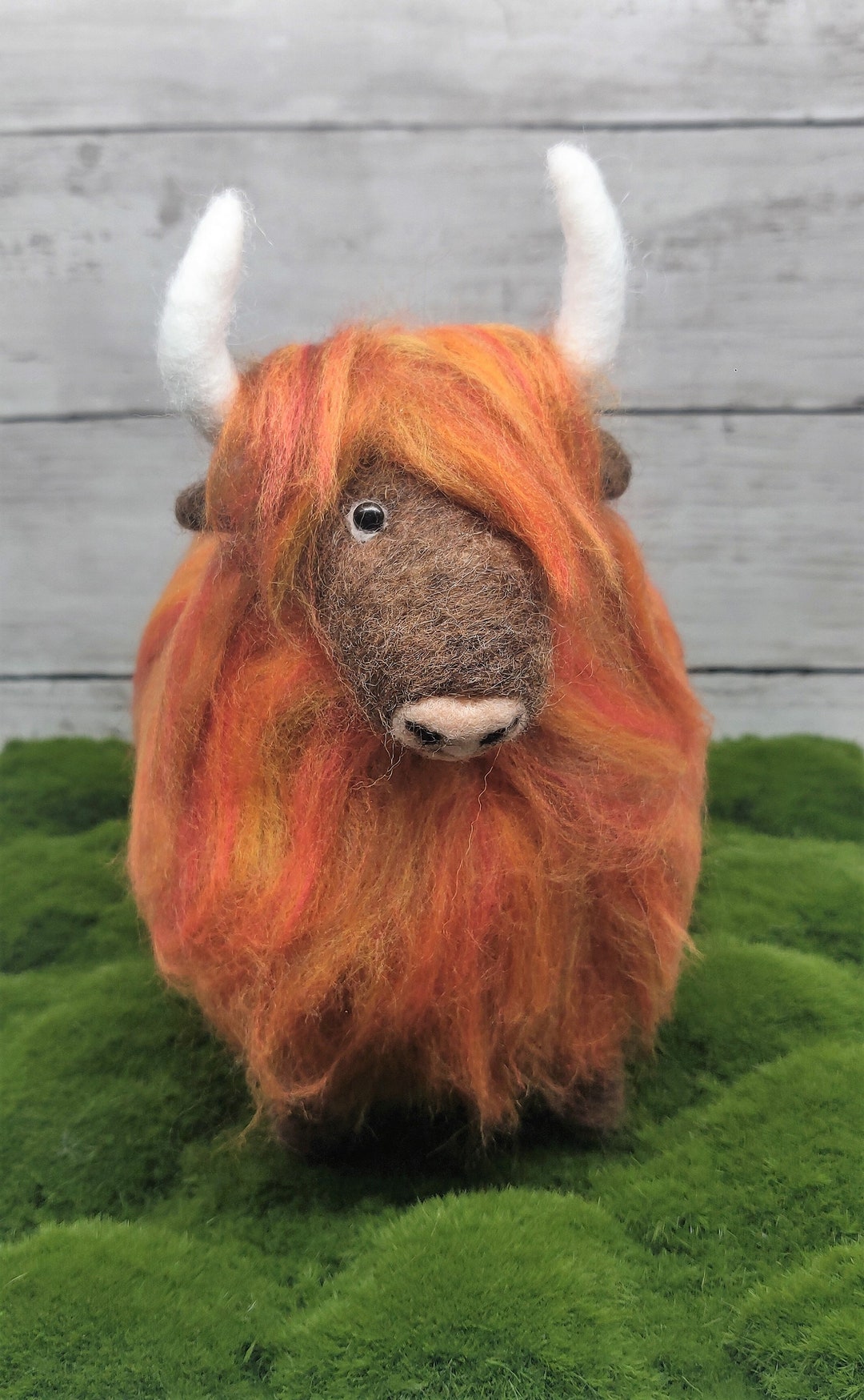Sampson the Highland Cow, Cow Collectible, Needle Felted Cow, Needle ...
