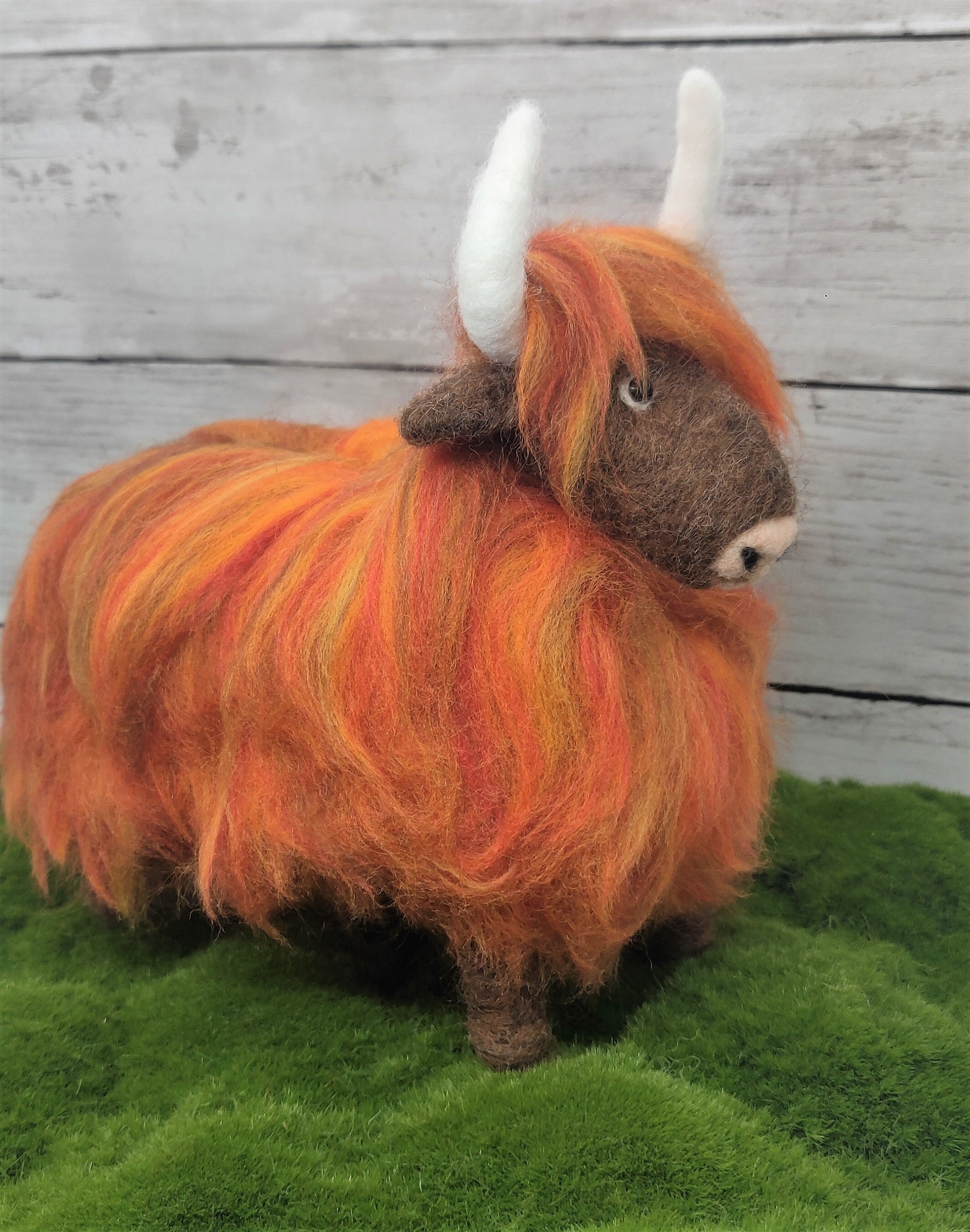 Sampson the Highland Cow, Cow Collectible, Needle Felted Cow, Needle ...