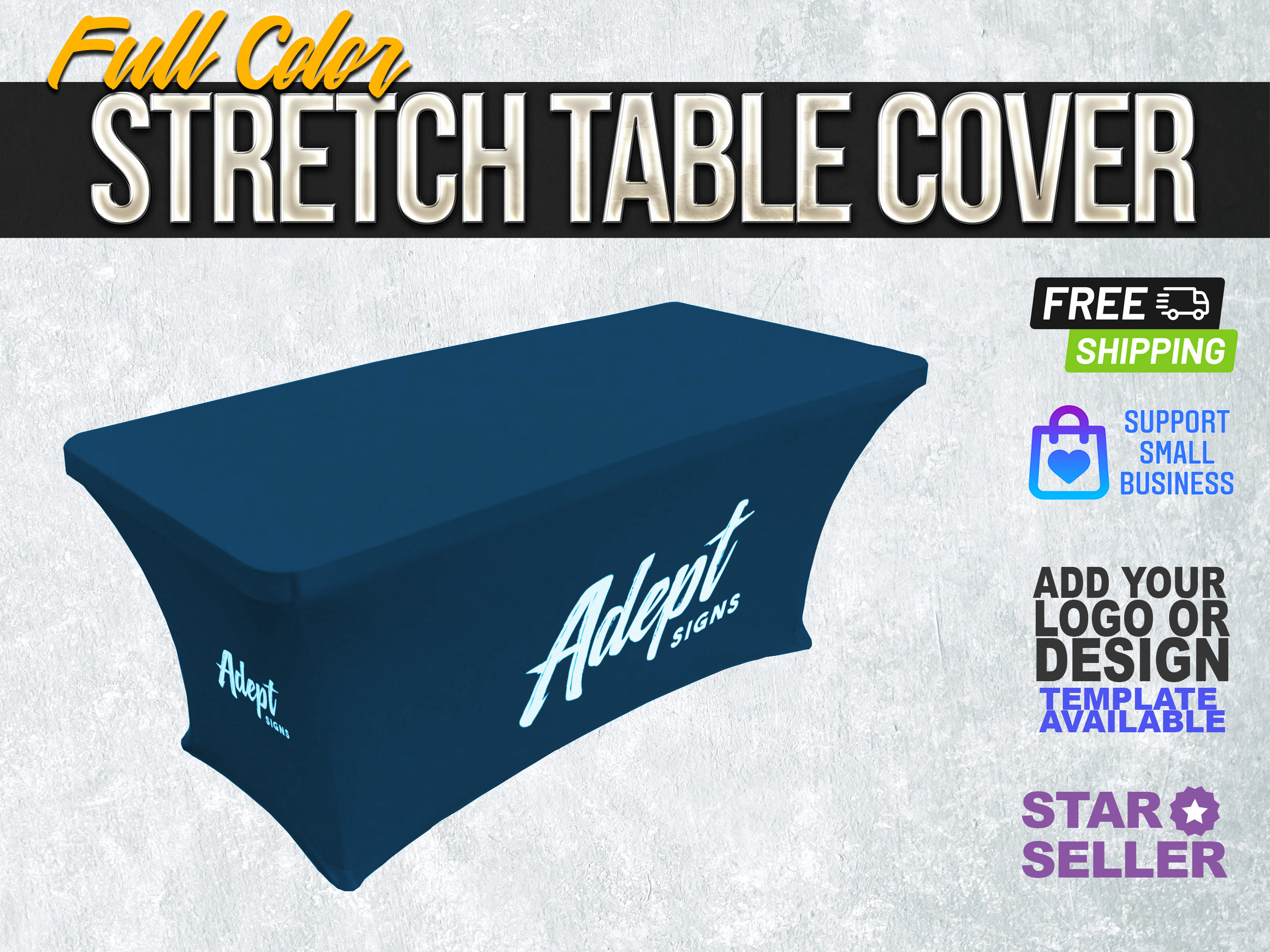 Custom Table Cover Add Your Logo for Tables Full Color - Etsy