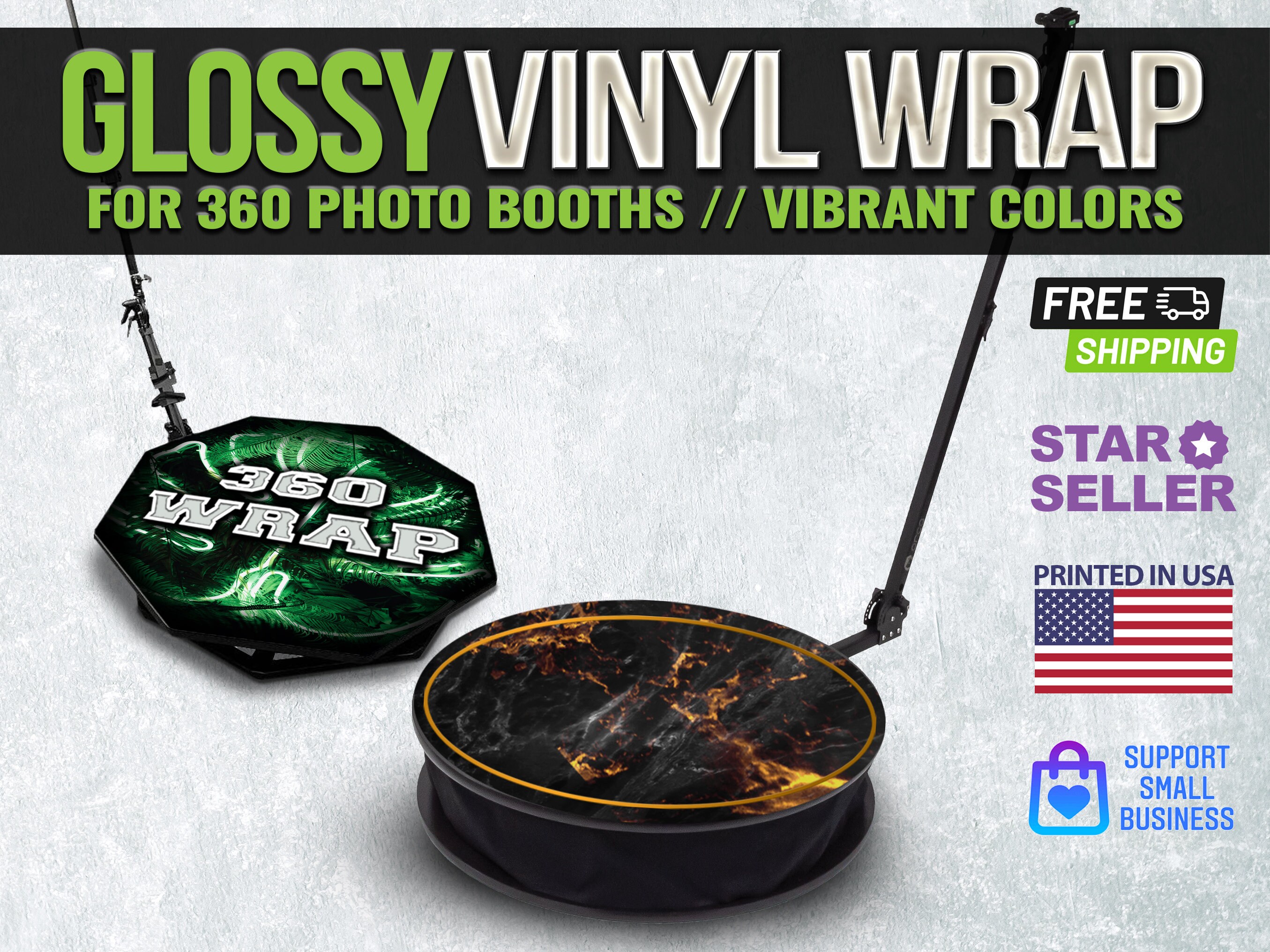 Glossy 360 Booth Logo Vinyl Logo Decal for Your 360 Photo - Etsy