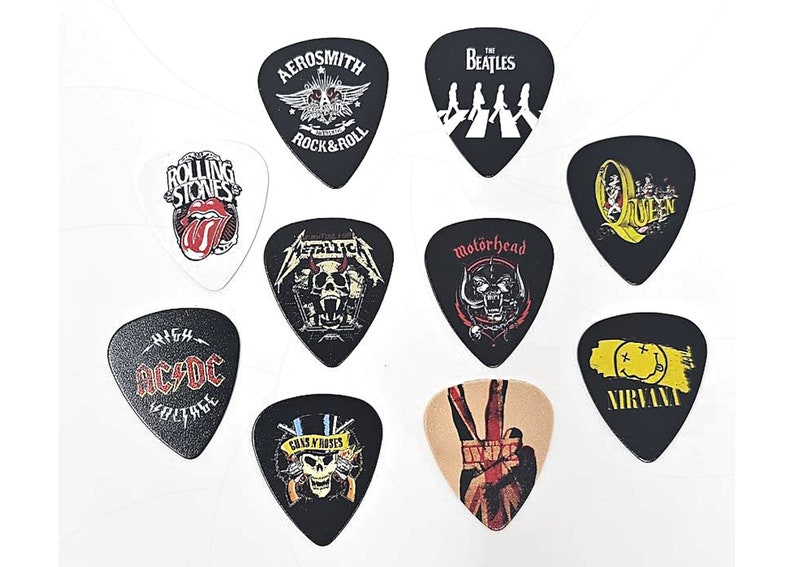 Rock Bands Logo Vol 1 Picks: 10-pack of Standard Celluloid - 0.71mm - Etsy