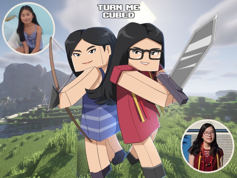 Custom Minecraft Portrait • Cartoon Child Art Poster • Video Game ...