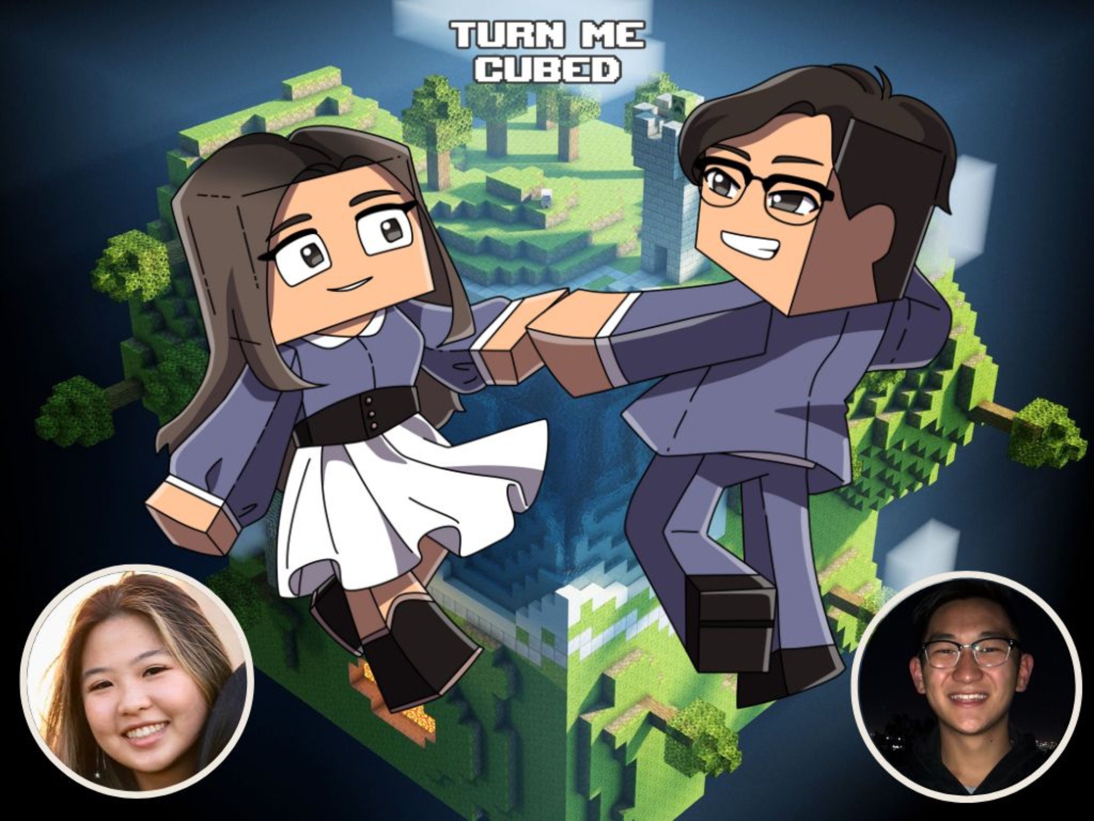 Custom Minecraft Portrait Cartoon Child Art Poster Video - Etsy UK